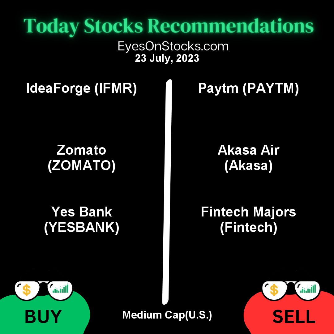 (23 July, 2023) Medium Cap US Stocks with Positive and Negative ...